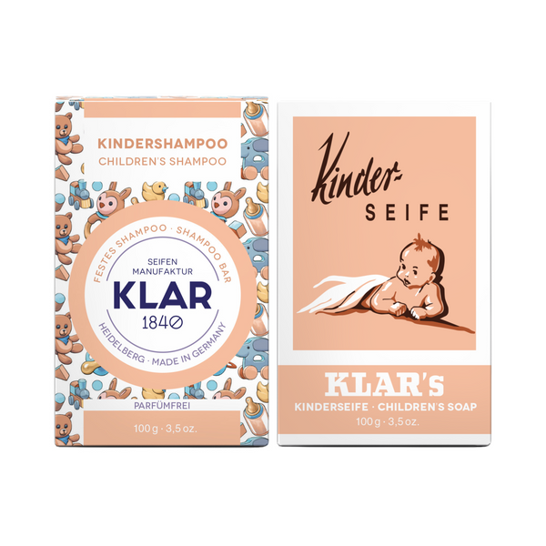 Set: Festes Shampoo & Seife für Kinder, parfümfrei – Klar Seifen
